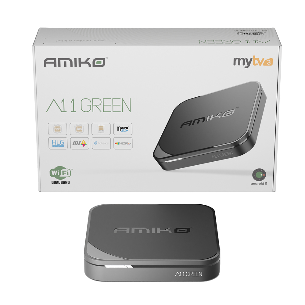 Amiko A11 Green Android IPTV Mediastreamer - Slimtronics | Slim bekeken!